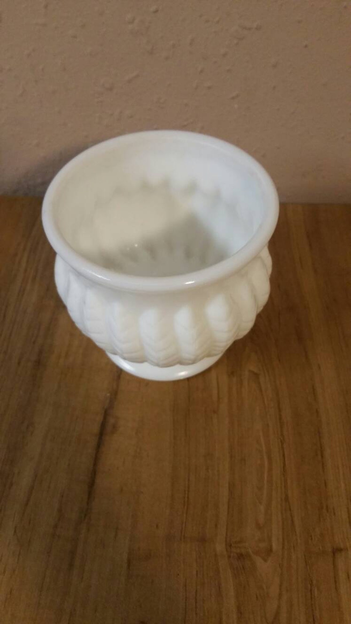 Randall Glass Milk Glass Footed Planter or Bowl With Leaf - Etsy