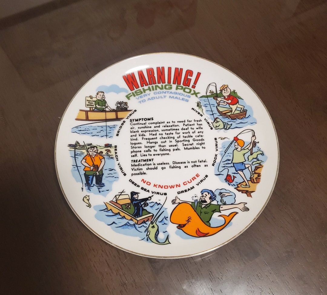 8 Inch Ceramic Warning Fishing Pox Decorative Plate, Wording Plate ...