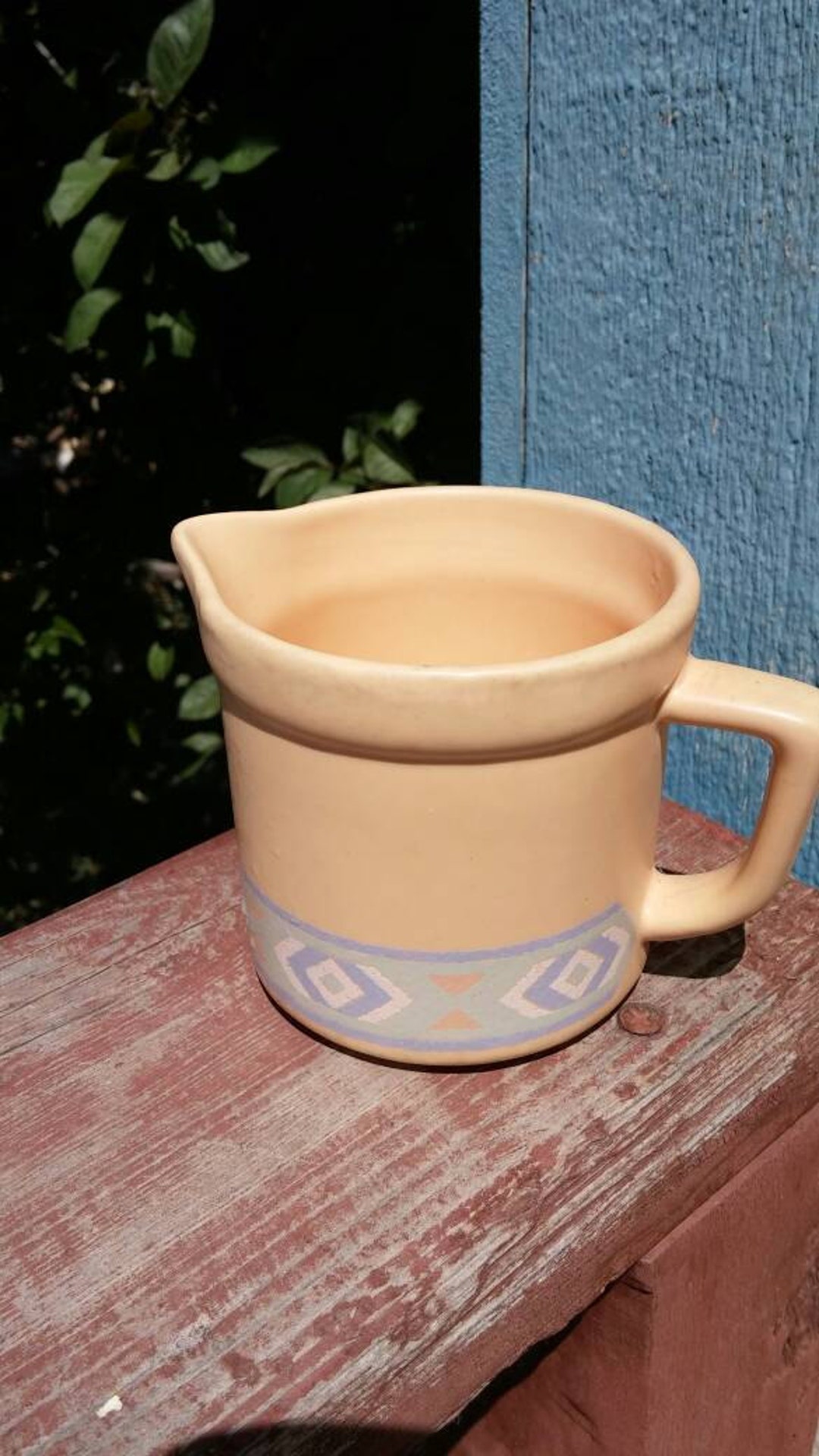 Southwest Treasure Craft Milk Creamer or Syrup Pitcher Aztec Pattern ...