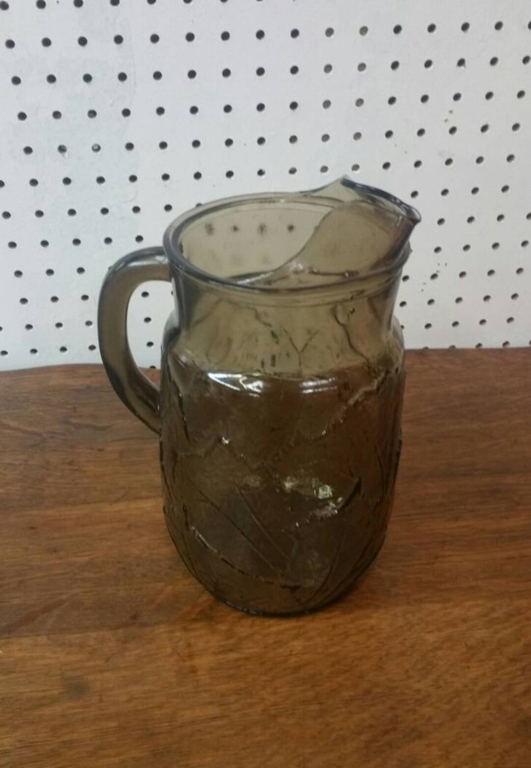 Brown Glass With Leaf Design, 2 Liter Serving Pitcher by Anchor Hocking ...