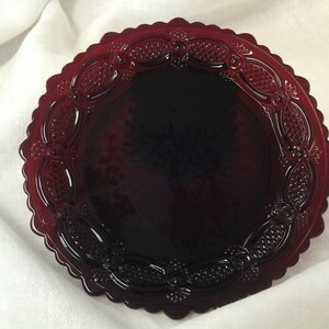 Avon Cape Cod Ruby Red Glass 7 Inch Salad Plate, Vintage Serving Dish ...