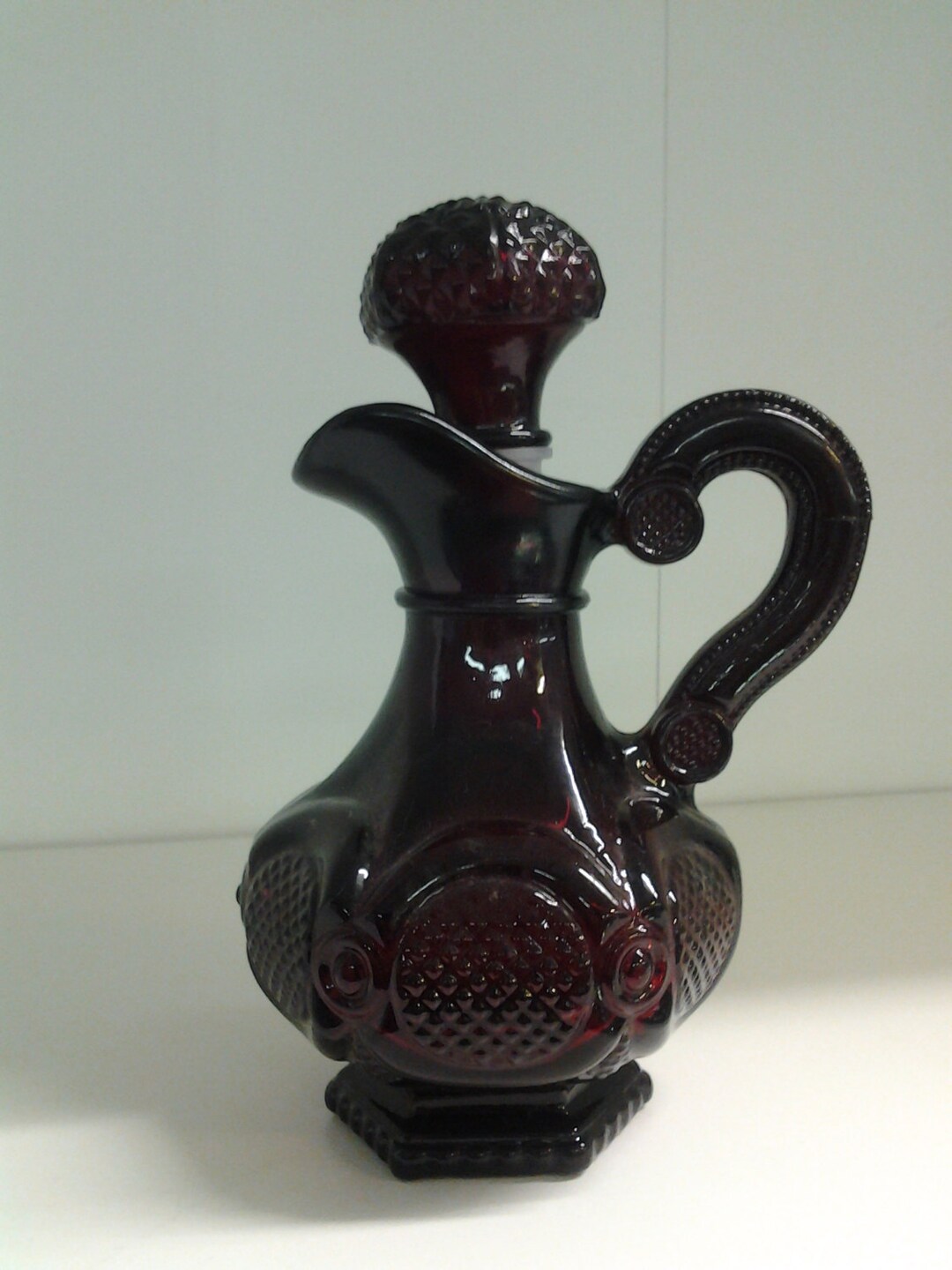 Avon Red Glass Cape Cod Cruet - Etsy