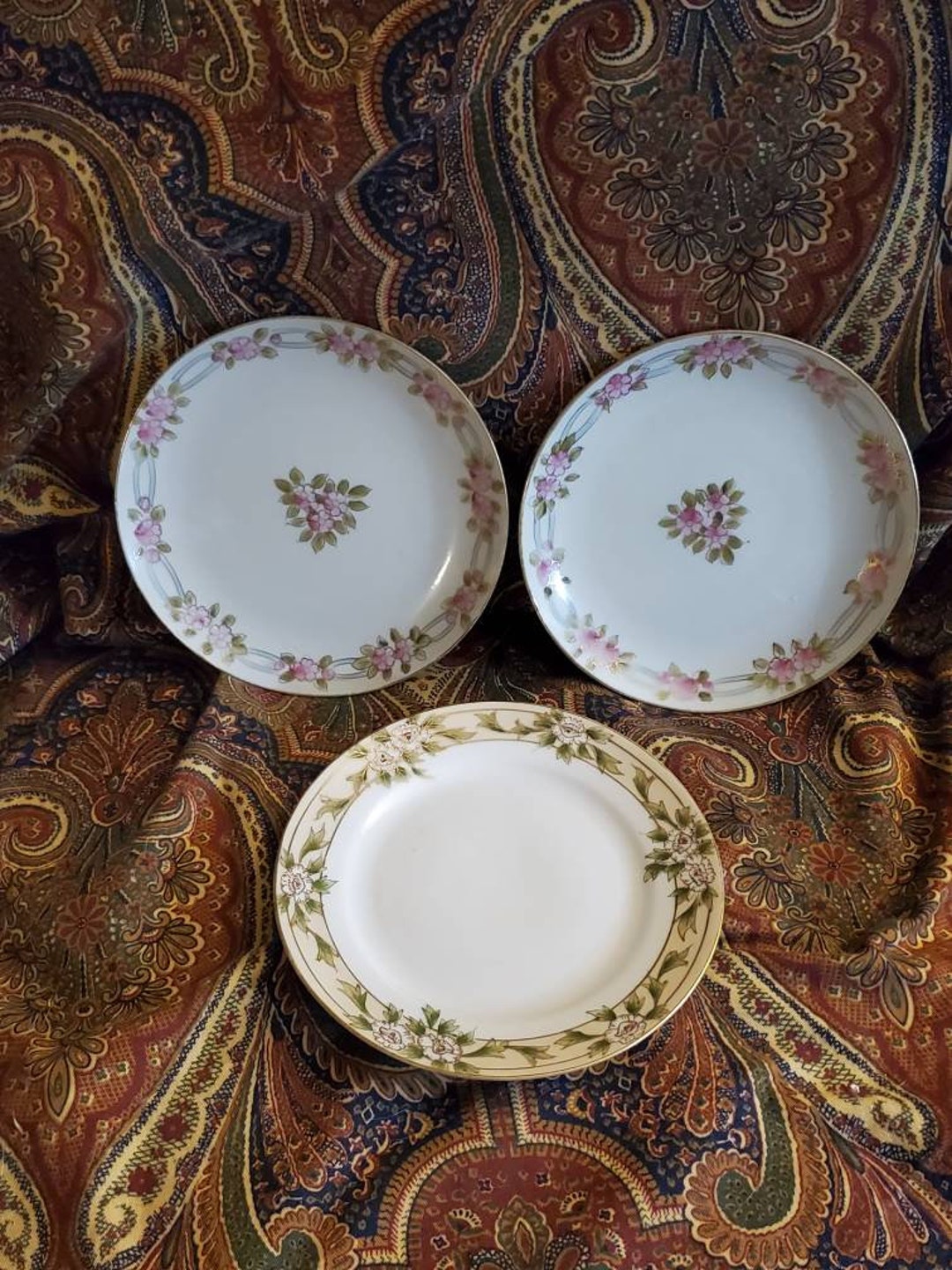 Set of 3, Nippon Elite, 7.5 Inch, Hand Painted Plates, Collectible ...