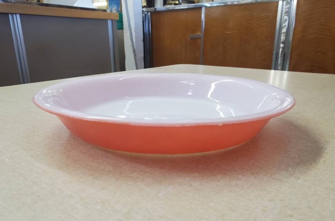 Flamingo Pink, Milk Glass, 9.50 Inch Pyrex Glass Pie Plate, Cooking ...