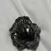 Edwardian Style, Large Black and Silver Toned Flower, Expanding Ring ...
