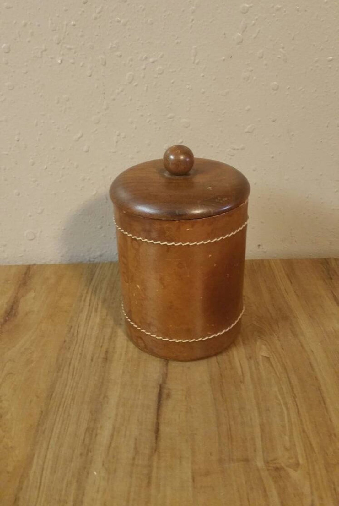 Duk-it, Aged Leather, Wood and Glass Jar Humidor, Cigar and Pipe Box ...