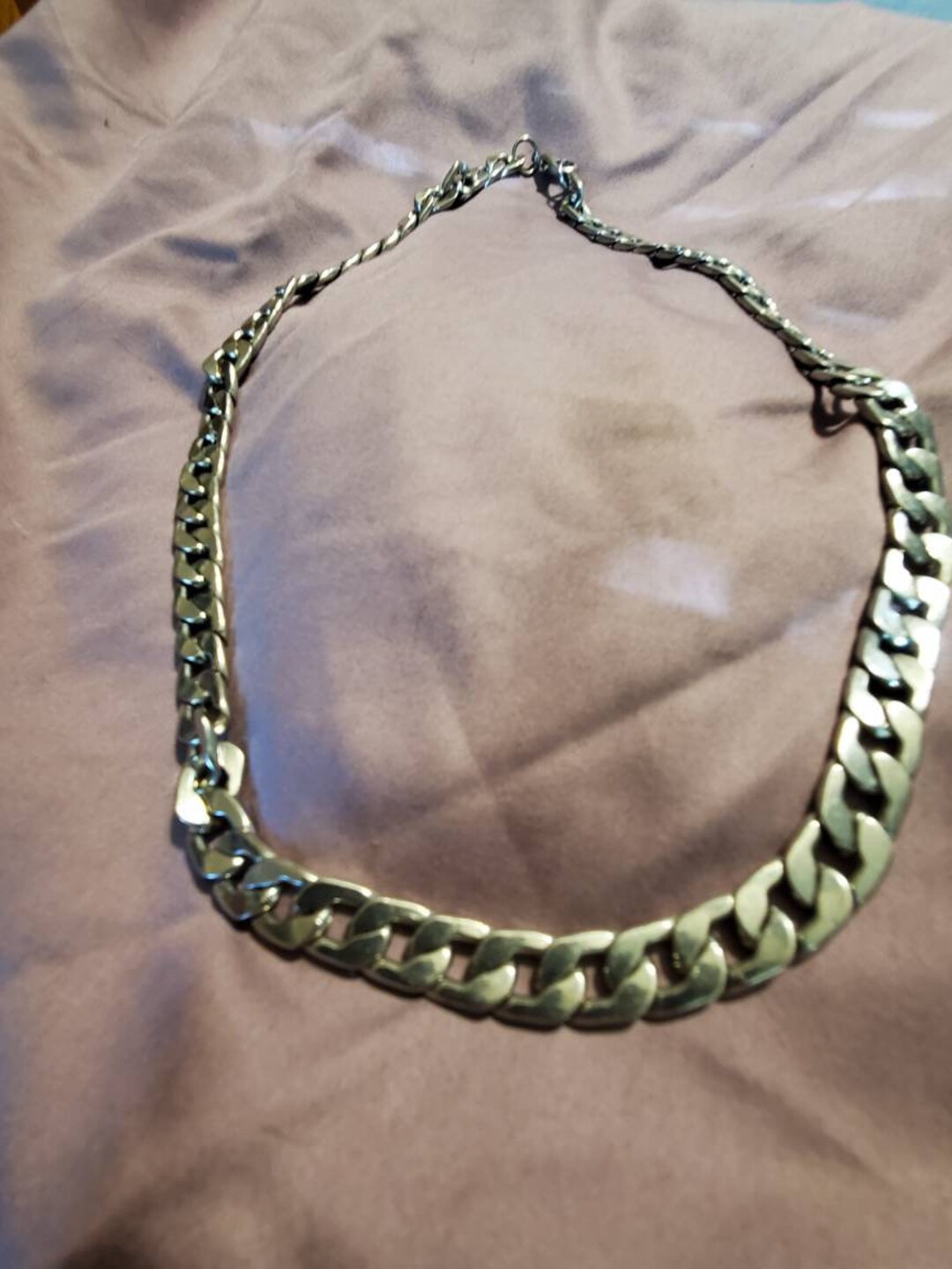 Unisex Silver Toned, Curb Chain Link, 22-inch Necklace, Costume Jewelry ...