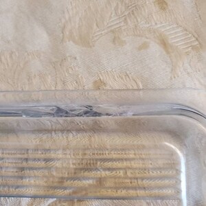 Clear Glass, Ribbed Pyrex Leftover Lid, Flat Rectangular Lid With Chip ...