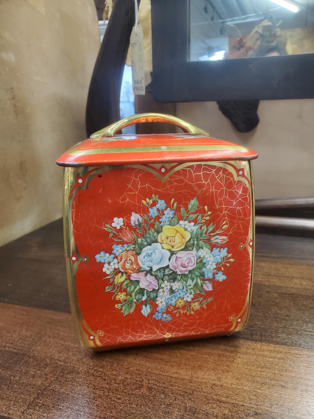 Rare Find, Made in West Germany, Embossed Tin With Rose Bouquet Design ...