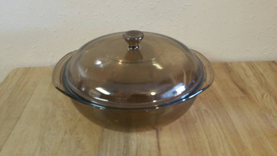 Pyrex Brown/amber Covered Casserole Dish, Replacement Dish, 2 Liter ...
