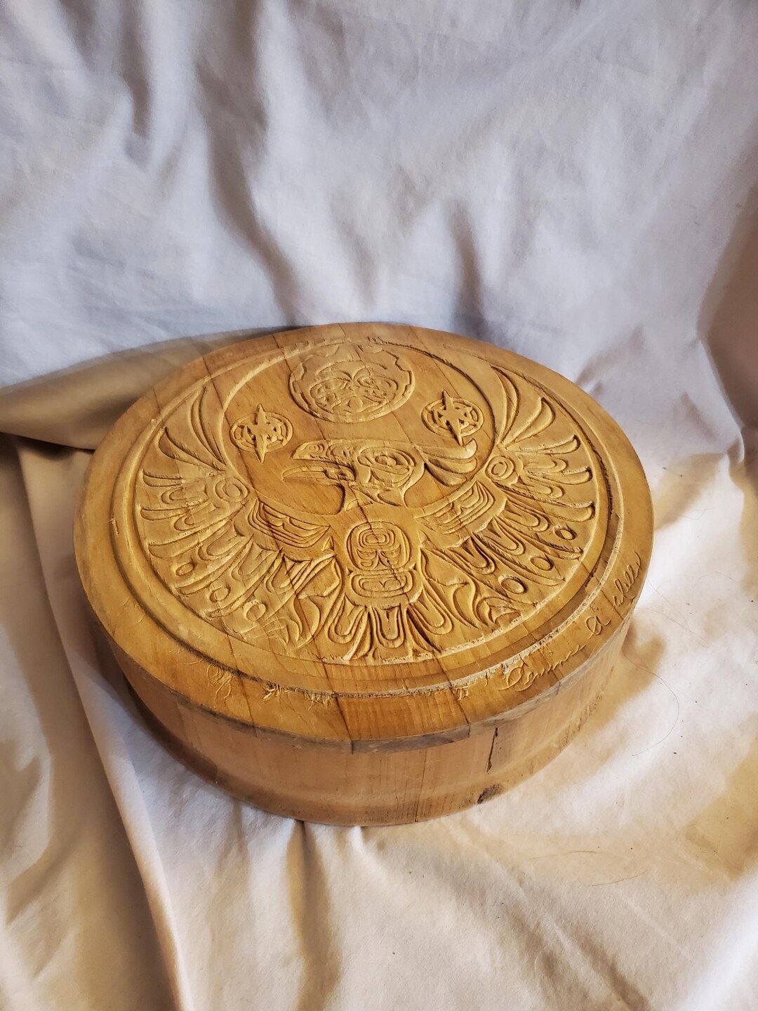 Clarence Wells 10 Inch Cedar Box, Haida Wooden Art Box, Canadian Native ...