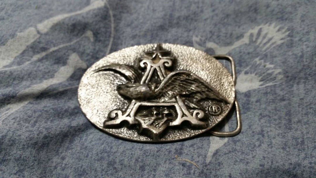 Anheuser Bush Silver Toned Pewter Belt Buckle Western Style Design ...