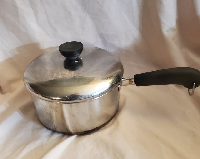 Revere Ware, Copper Bottom, 2 Quart Sauce Pan, Chrome Cooking Pot With ...