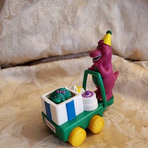 Working, Barney Pushing Baby Bop in Push Cart, Toy Works Lyons Group ...
