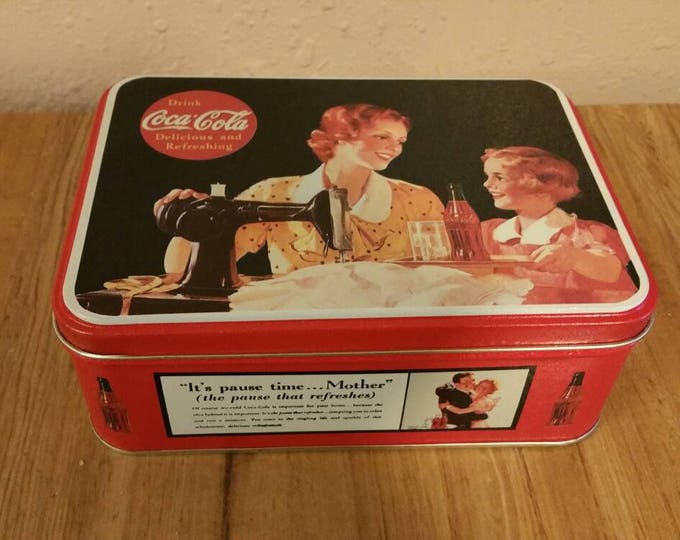 1994 Coca Cola Mother and Daughter With Sewing Machine Rectangular ...