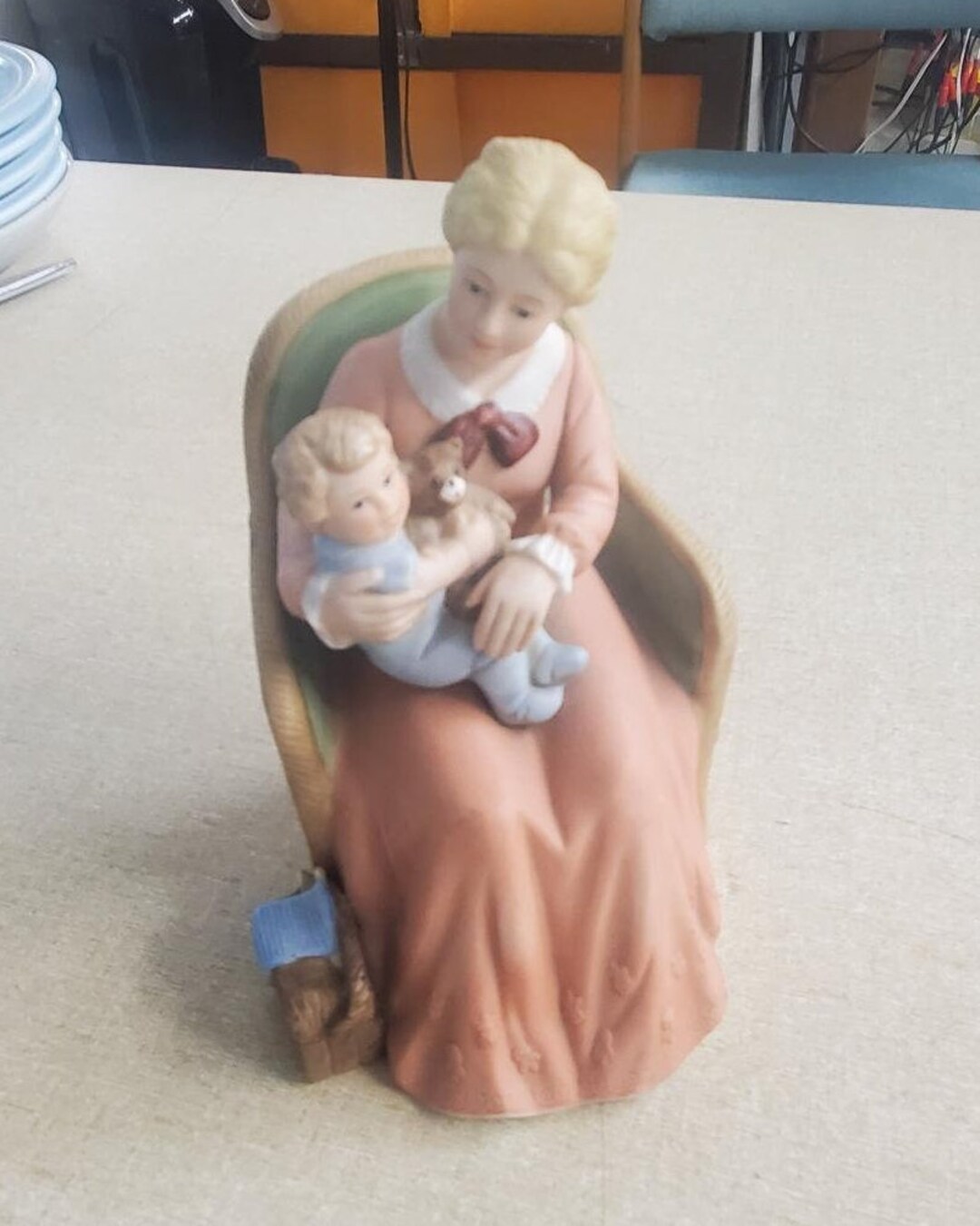 Vintage Homco Grandma's Boy Home Interior #8743 Porcelain Grandmother W ...