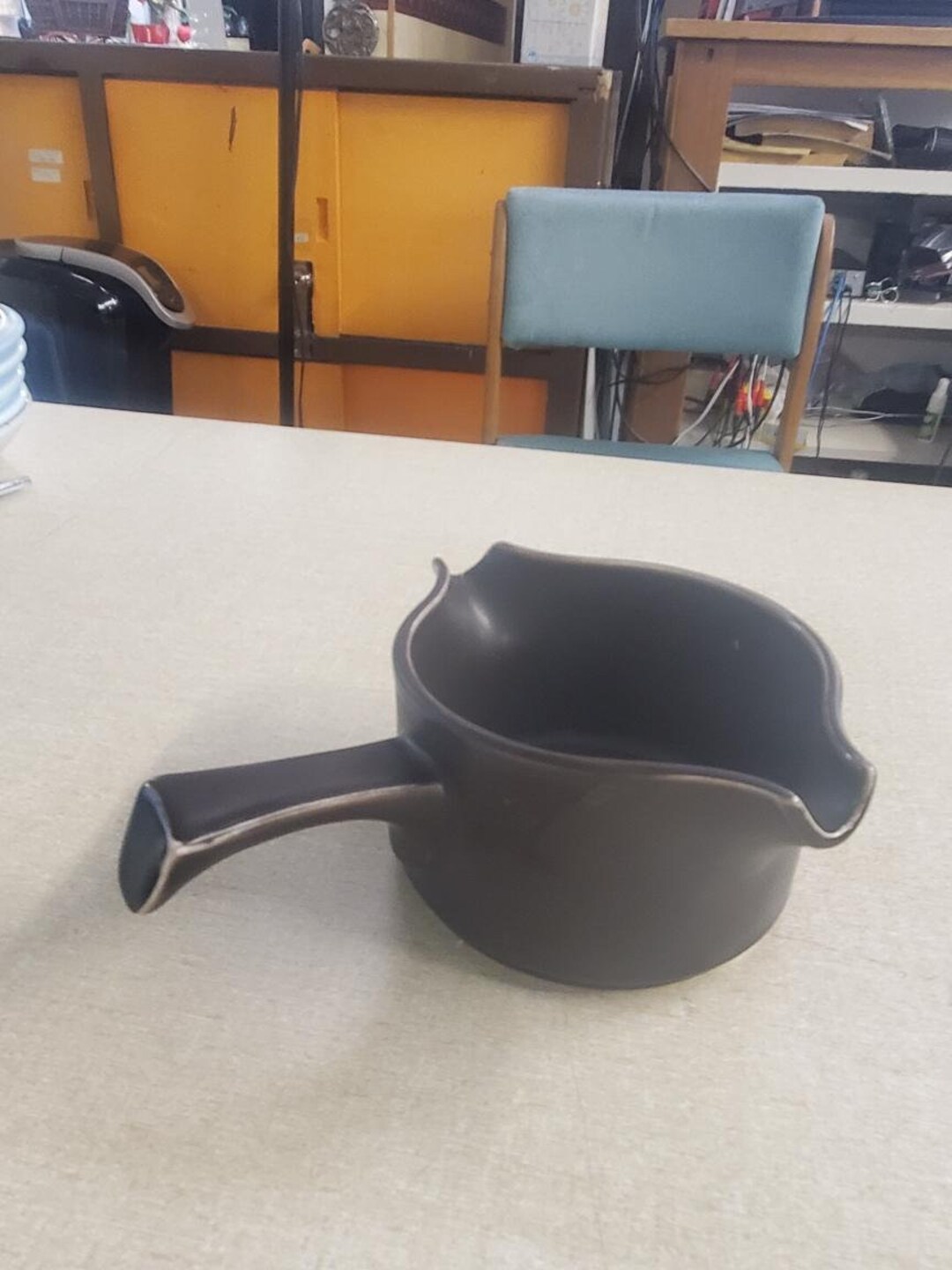 Doverstone Dark Brown Gravy Boat or Sauce Dish With Dual Spouts and ...