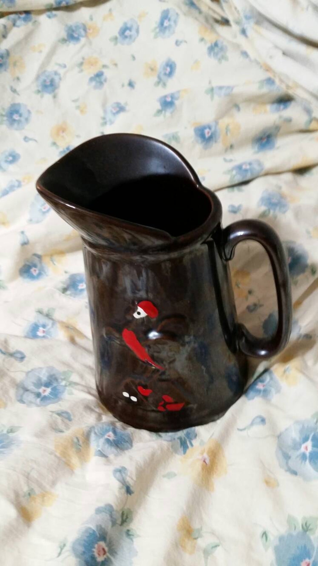 Redware Pottery With Rooster Serving Creamer or Sauce Pitcher ...