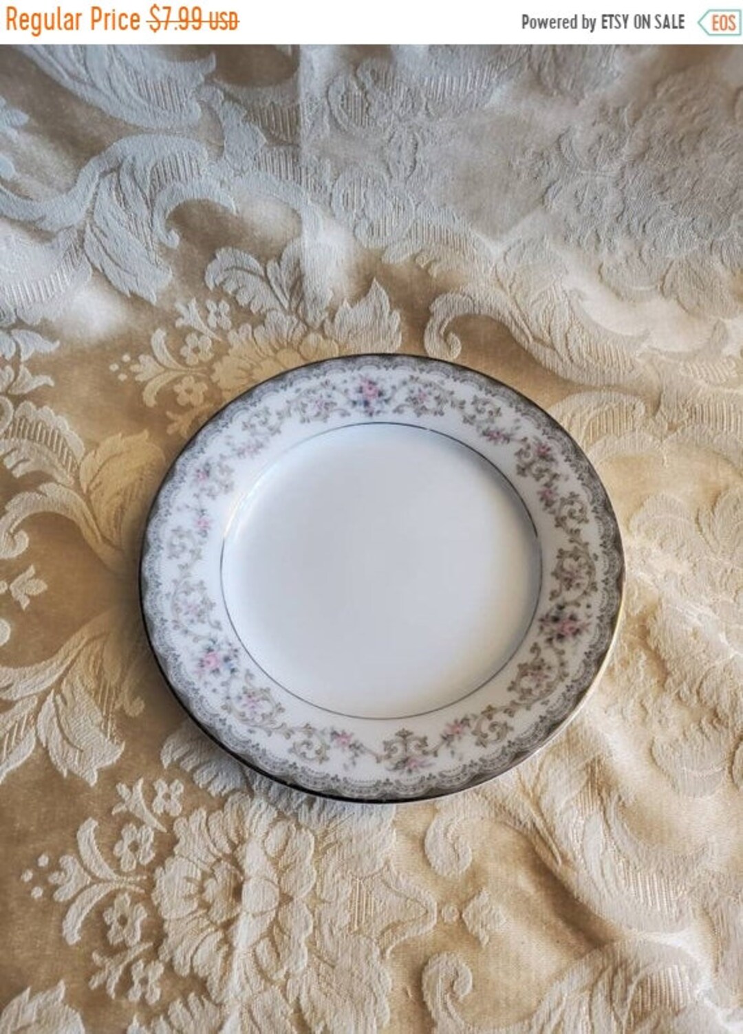 Noritake Edgewood, 8.25 Inch Salad Plate , Pink & Blue Flowers ...
