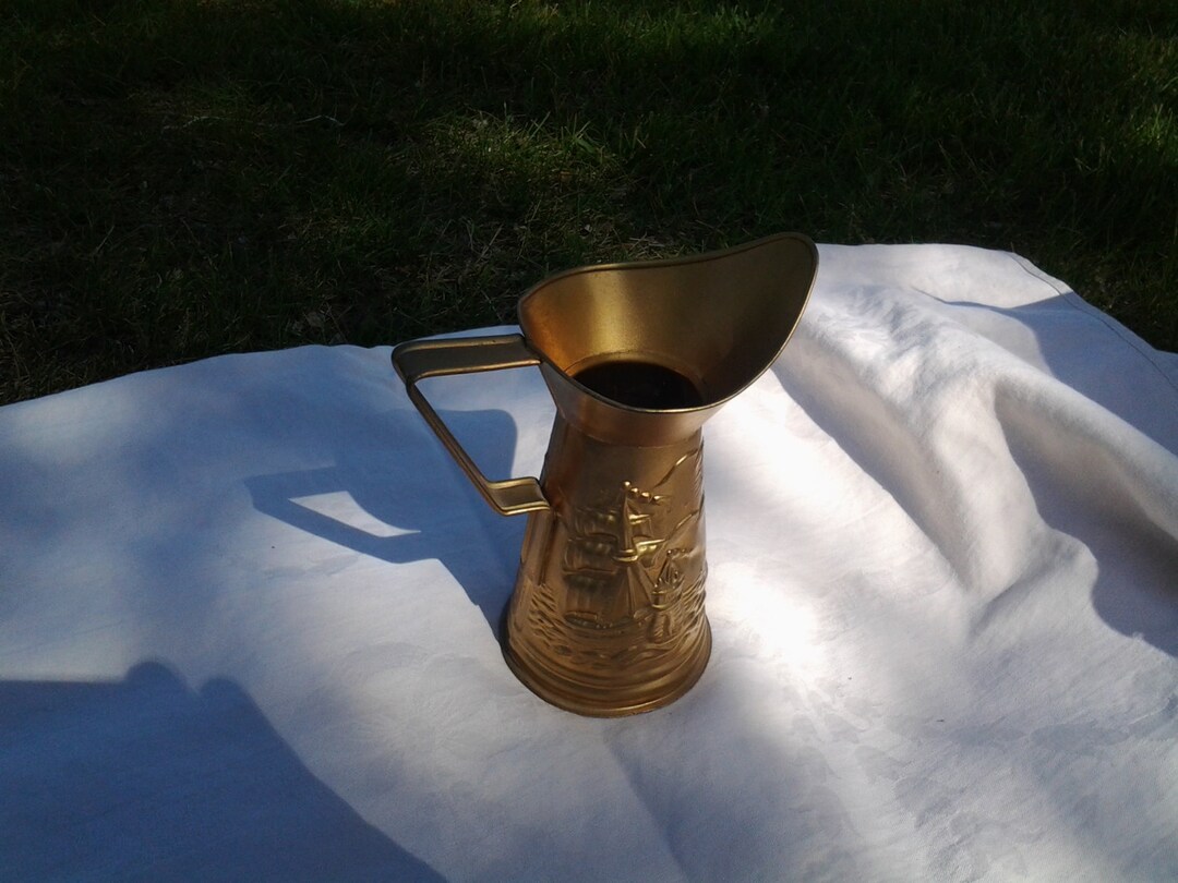 Decorative Peerage Made in England Metal Brass Colored Metal Pitcher or ...