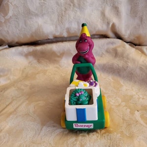 Working, Barney Pushing Baby Bop in Push Cart, Toy Works Lyons Group ...