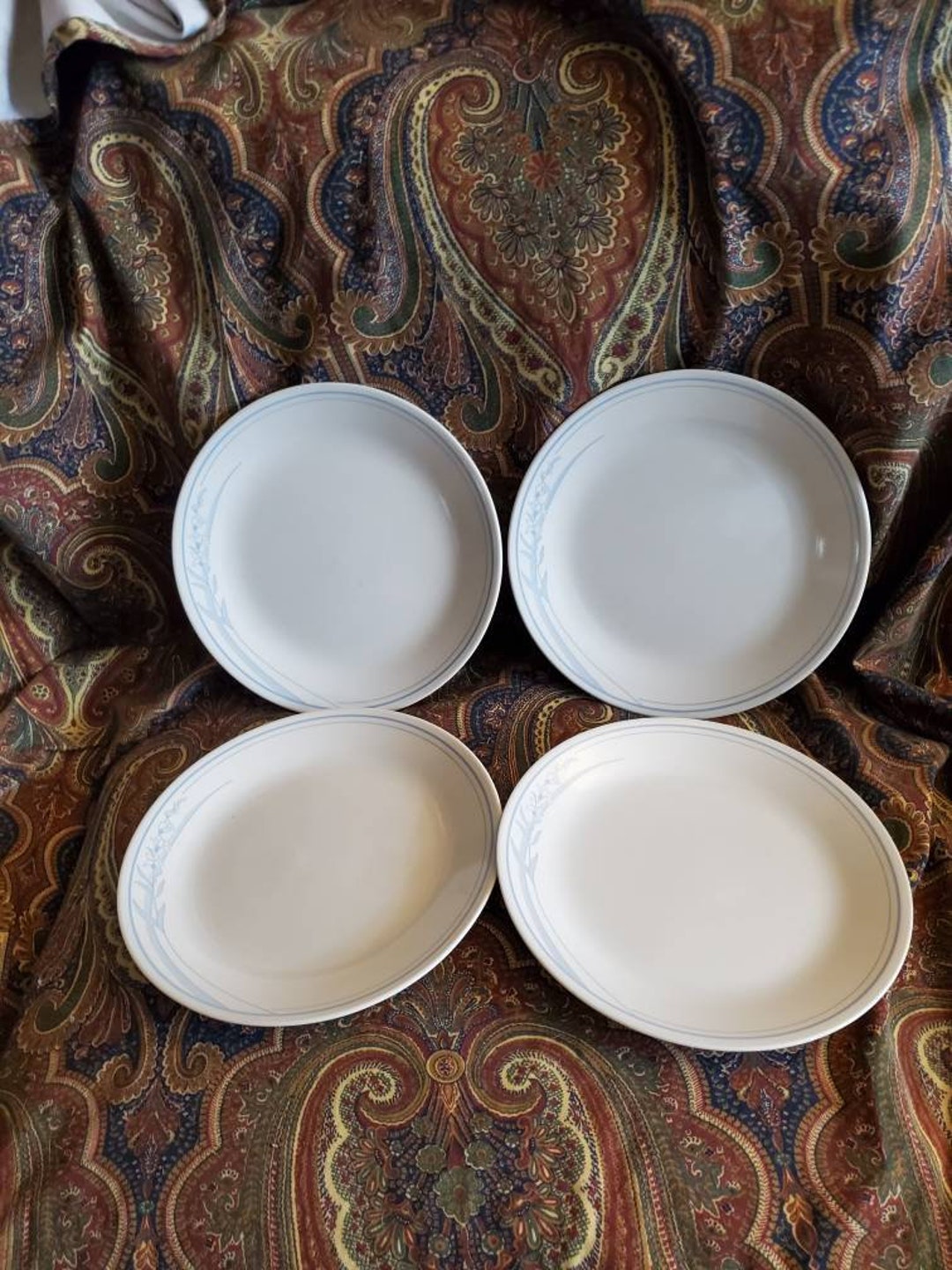 Set of 4, Corning Ware, Blue Lily, Corelle 10.20 Inch Dinner Plates ...