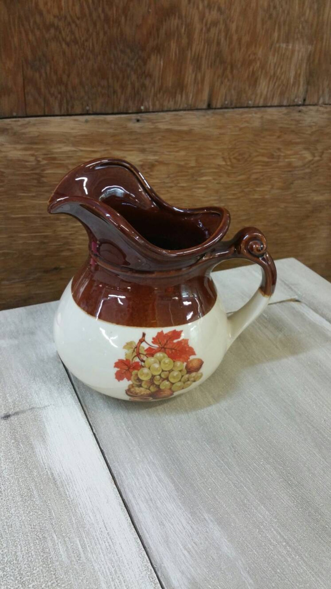 Mccoy 7515, Decorative Pitcher With Green Grape and Walnut Design ...