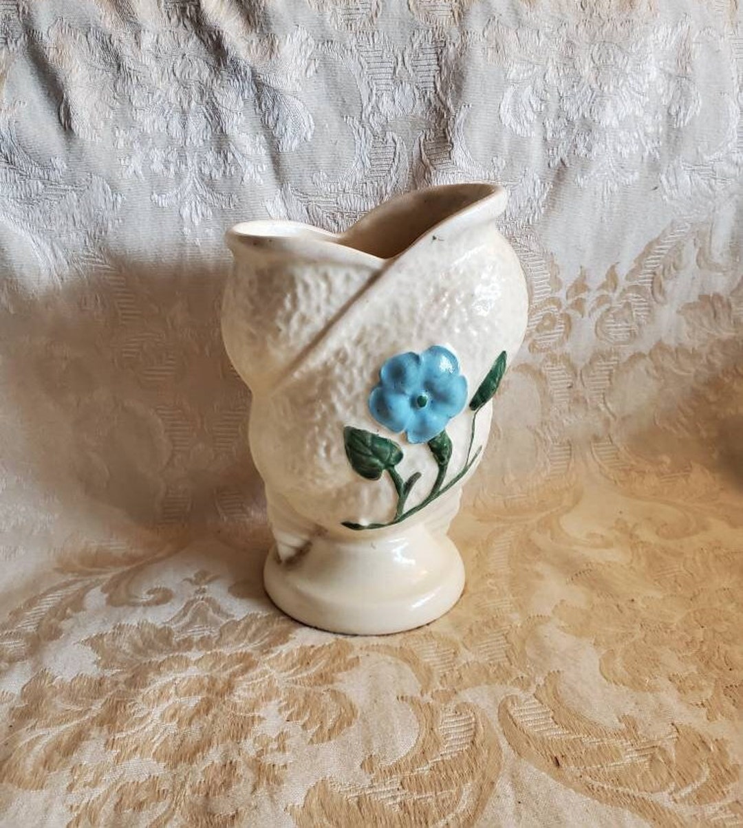 Pale Yellow, USA Pottery, Winged Pottery Flower Vase or Indoor Planter ...