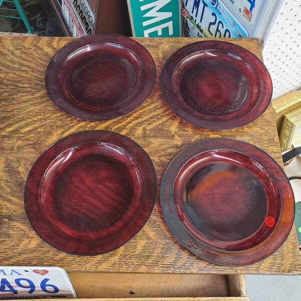 Ruby Red Plates - Etsy