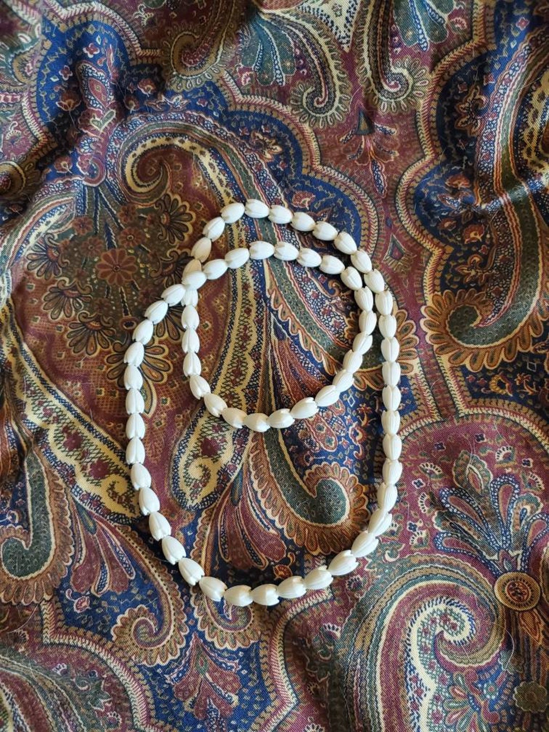 Cream Colored, Carved Plastic Tulip Bead, Metal and Clasp Free, 30 Inch ...