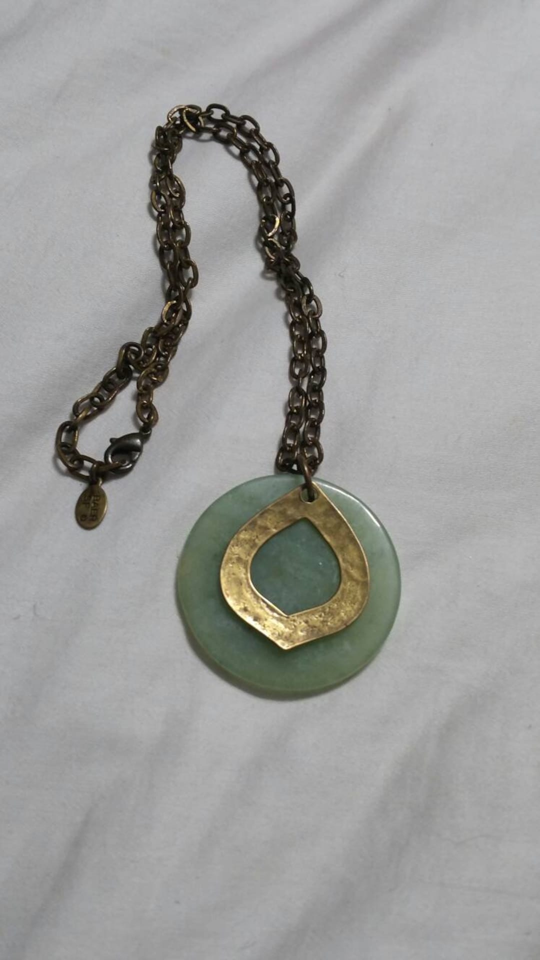 Modernist Vintage Marjorie Baer, SF Brass Toned 17 Inch Chain Necklace ...