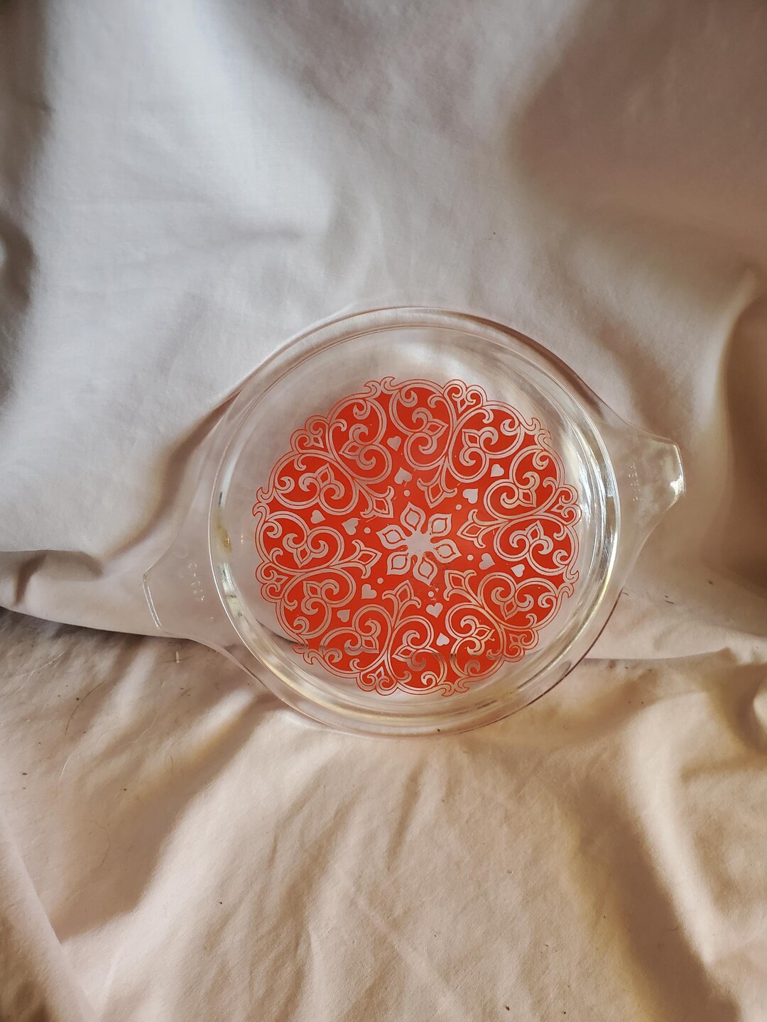 Rare Pyrex Celtic Floral/hearts Scroll Promo Flat Pyrex Glass Lid 470 C ...