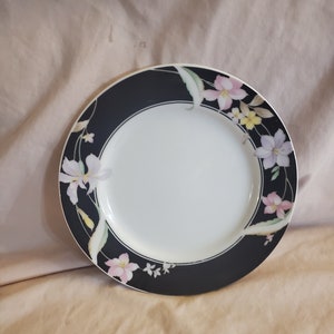Black China With Purple Flowers Plates - Etsy