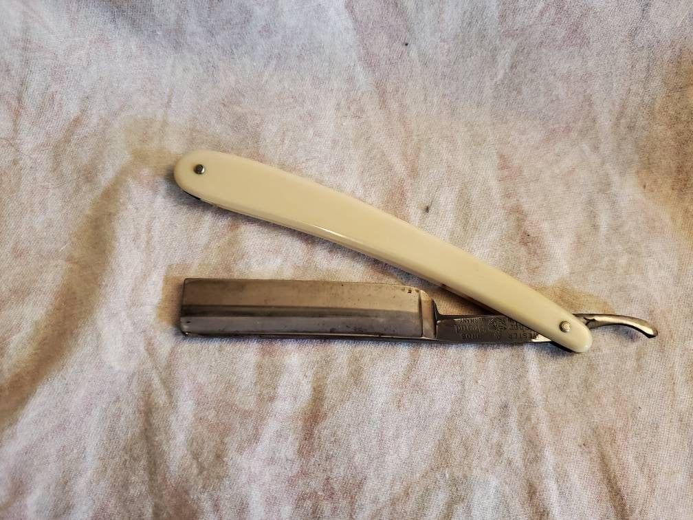 Rustic, Celluloid Straight Razor by Wester Brothers, Manganese Steel ...