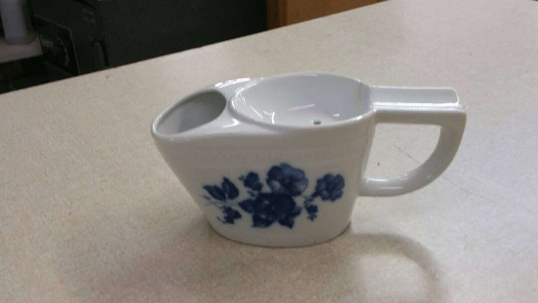 Mohawk China, Flow Blue Style, White Shaving Mug, Vintage Bathroom ...