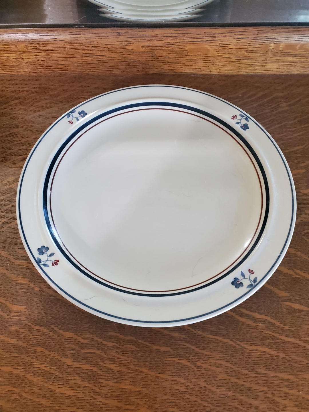 Epoch Stoneware, 10.25 Inch Dinner Plate, Blue Chintz, Blue Flowers ...