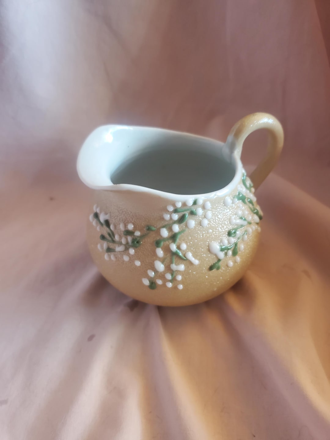 Antique Japanese Moriage Meiji Ceramic Creamer, Sharkskin Pottery With ...