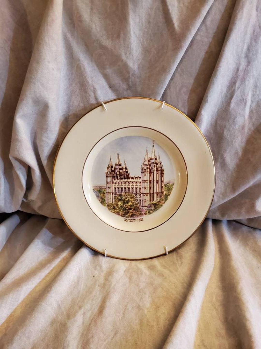 Antique, 10 Inch Salt Lake Temple Plate by Royal Winton, Imported ...