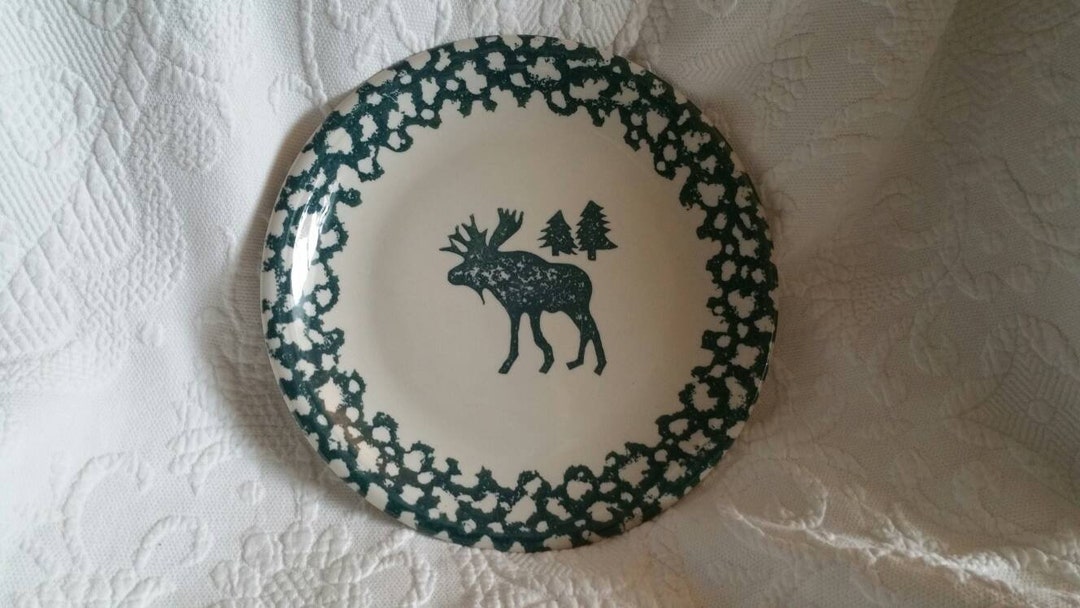 Woodland Moose by TIENSHAN, 10 3/8 Dinner Plate, Folk Craft, Brown ...