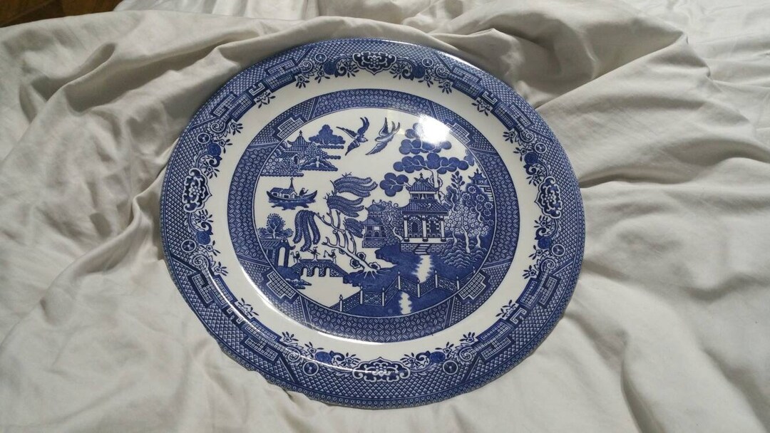 Churchill, Blue Willow, Made in England, 12.75 Round Platter or Chop ...
