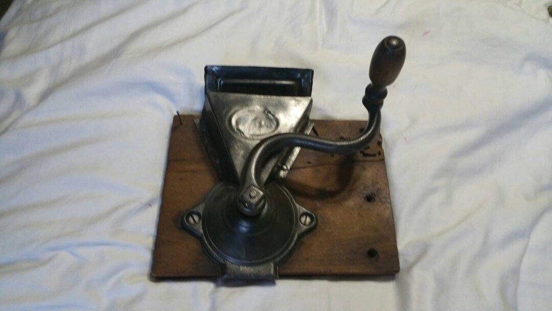 Primitive, Wall Mounted, Hand Crank Coffee Grinder, Cast Iron, Metal ...