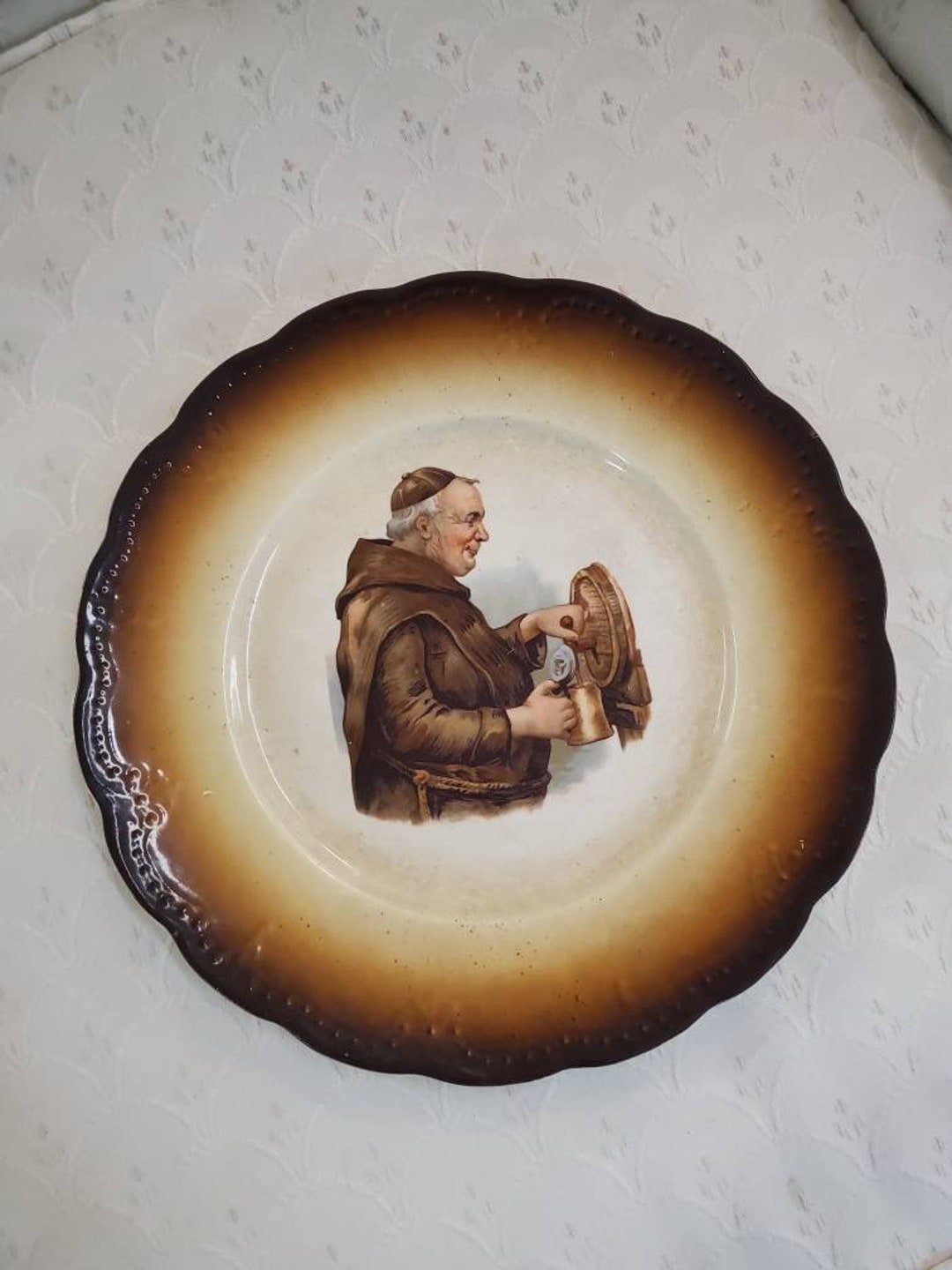 Lebeau Porcelain Plate, Monk With Keg, Friar Tuck, Aged 10.25 Inch ...