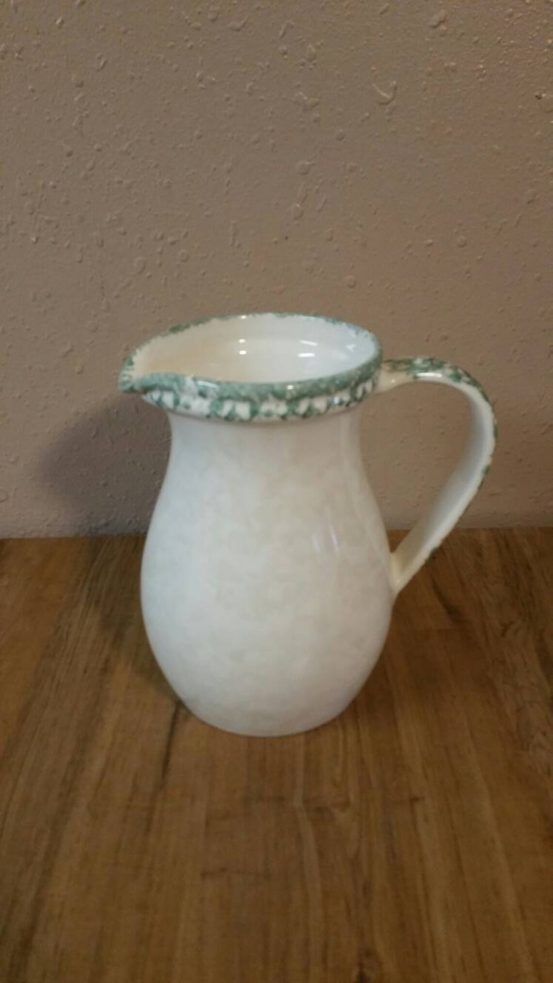Made in Italy Himark Pottery Green and off White Spongeware - Etsy