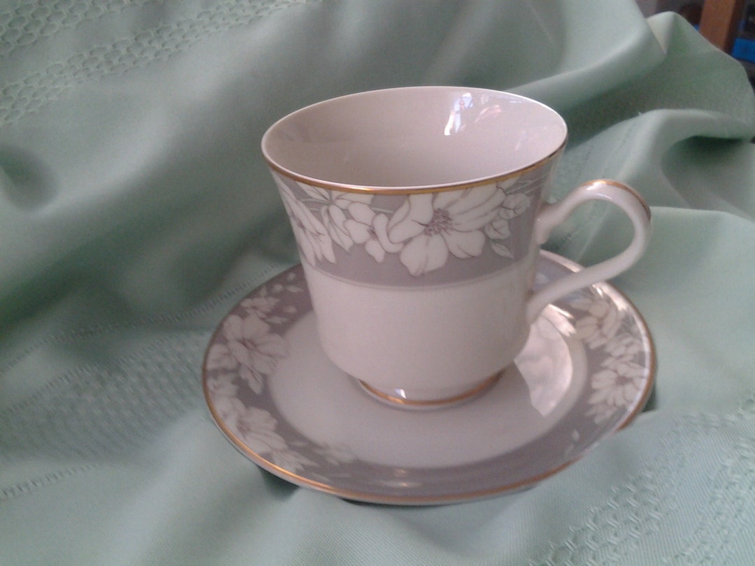 Mikasa Grande Ivory Gray Finesse China Cup and Saucer - Etsy