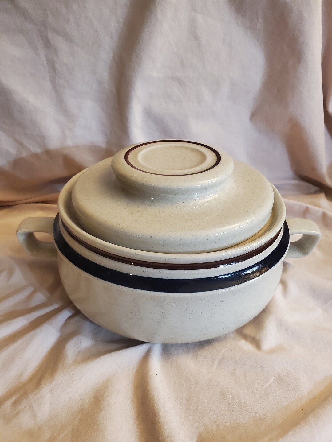 1984 Hand Painted Contemporary Chateau Covered Casserole Dish With Lid ...