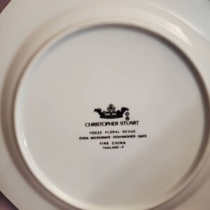 Christopher Stuart, Floral Revue, 8 Inch Salad or Dessert Plate, Blue ...