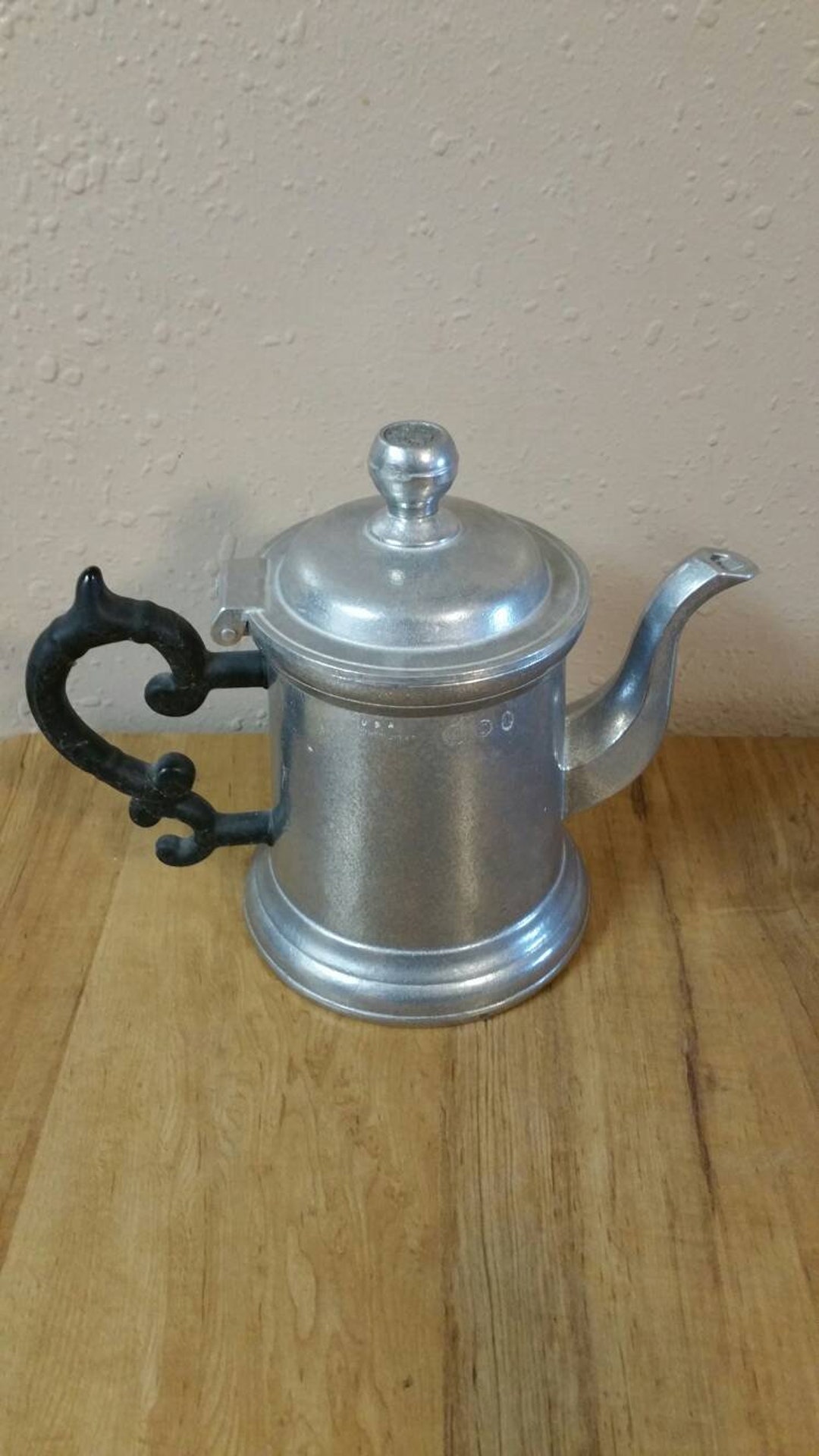 Wilton Pewter, Old World Style, Coffee Pot With Black Rubber Curved ...