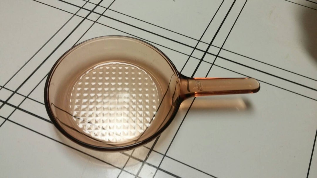 Corning Ware Amber Glass Visions 7 Inch Cooking Skillet Vintage Kitchen ...