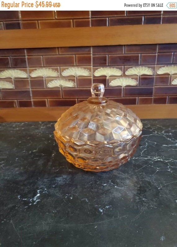 Bowls Fostoria Glass Pink Depression Glass Footed Bowl Vintage Cube ...