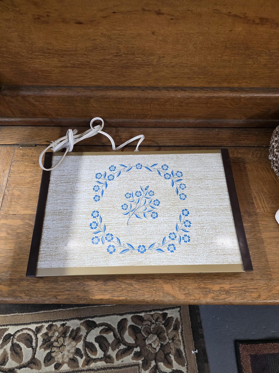 Large Rectangular, Working Warm O Tray, Corning Cornflower Design ...